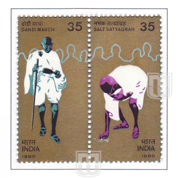 Dandi March - Salt Satyagraha | 02-Oct-1980 | Philcent # ST1046/47 ...